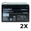 2X ULTRAMAX NP14-12 12V 14AH as 12Ah & 15Ah SEALED LEAD RECHARGEABLE ...