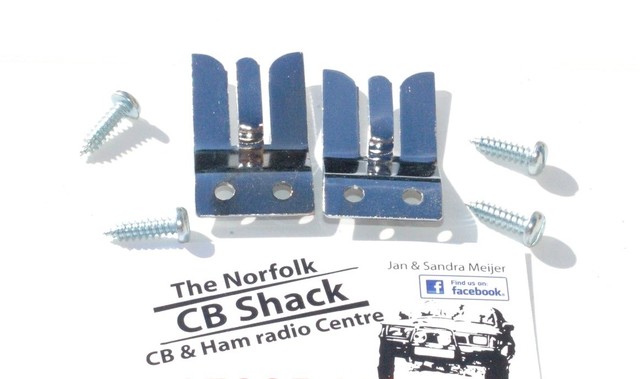 2 X Metal Microphone Mike Holder Clips With Screws Pair of CB Radio Mic ...
