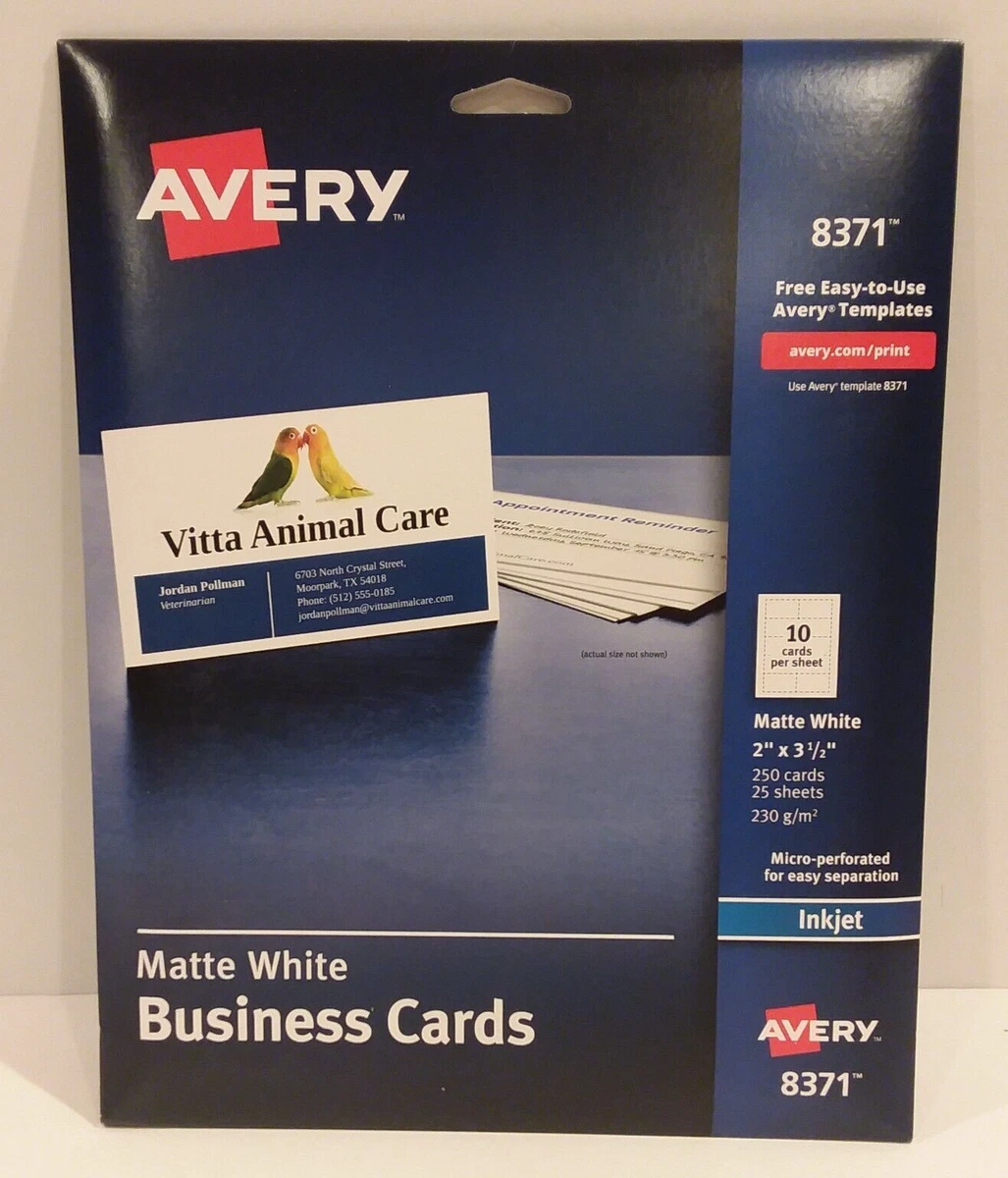 Avery Templates 8371 Business Cards