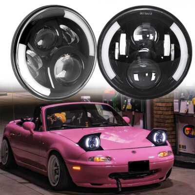 2x For Mazda Miata MX-5 MX5 1990-1997 DOT 7" inch Round LED Headlights ...