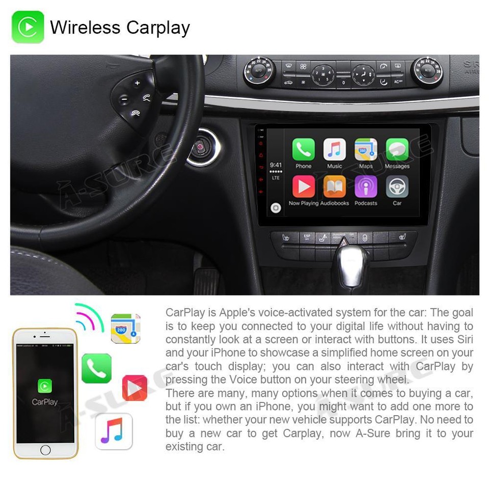 For Mercedes-Benz E-Class W211 E500 E350 E320 2+32G Android CarPlay ...
