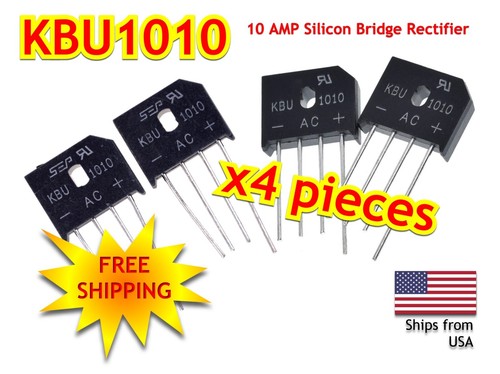 Single Phase 10A 1000V KBU1010 Diode Bridge Rectifiers 4pin KBU-1010 x ...