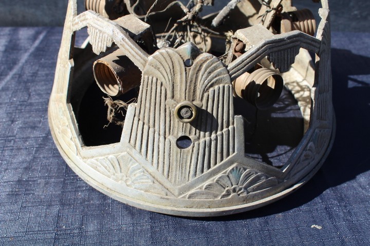 Antique Art Deco Slip Shade Light Fixture Chandelier Frame Project ...