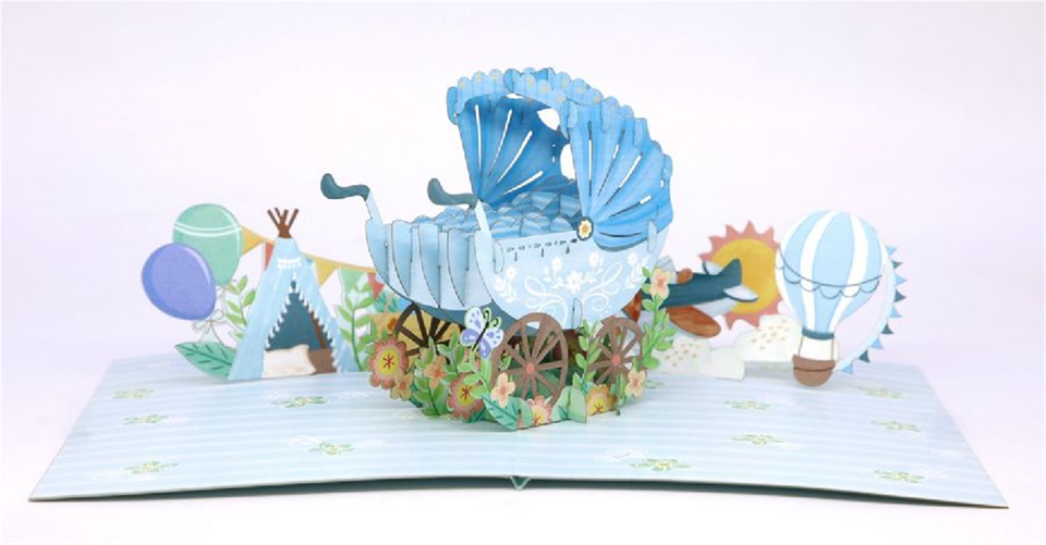 Handmade Kirigami Greeting Card Baby Boy | Origami | eBay