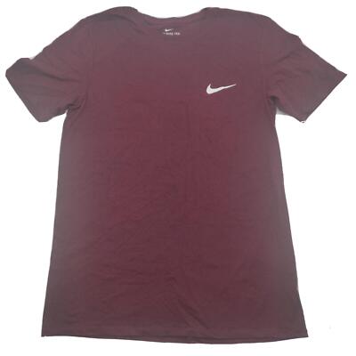 Nike Swoosh Logo Athletic Cut "Deep Maroon" White Tee T-Shirt Size S, M ...