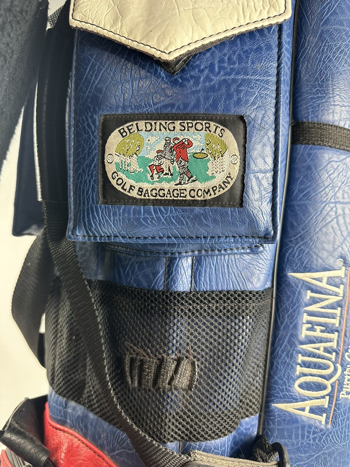VTG PGA Aquafina Leather Golf Bag Belding Bushwhacker sport Golf Red ...