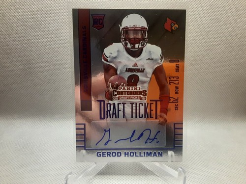 🏈2015 Panini Contenders Draft Ticket Blue Foil Auto Gerod Holliman RC ...