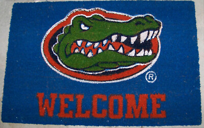 Florida Gators NCAA Full Color 23 x 25" Welcome Coir Door Mat Rug Blue ...