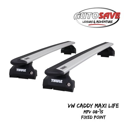 Thule WingBar Evo Silver Roof Bars fit VW Caddy Maxi Life MPV 08-15 ...