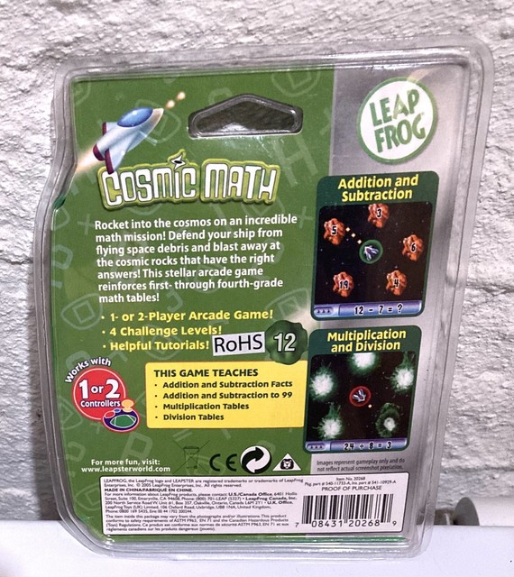 Leap Frog Leapster Cosmic Math Cartrige 20268 for sale online | eBay