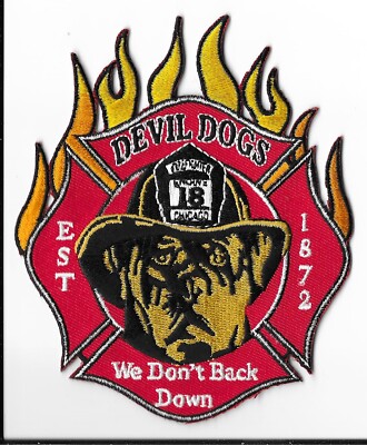 Chicago Fire Department, Illinois Engine 18 Devil Dogs Patch V1 | eBay