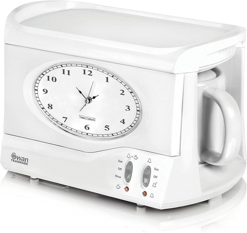 Swan STM201N Vintage Teasmade with Clock and Alarm Feature, White | eBay UK