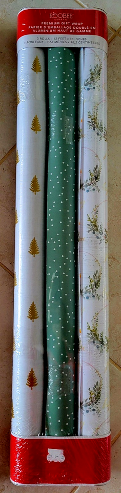 HOLIDAY GIFT WRAP Roobee Cupcakes & Cashmere Triple Roll Sets 30 Sq Ft ...
