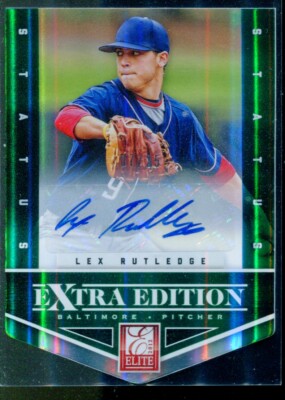 2012 Elite Extra Edition Signature Status Emerald #63 Lex Rutledge Auto ...