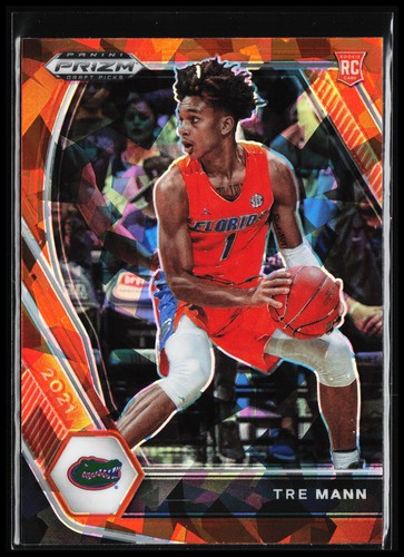 Tre Mann #21 2021-22 Prizm Draft Picks Orange Cracked Ice PRIZM Rookie ...