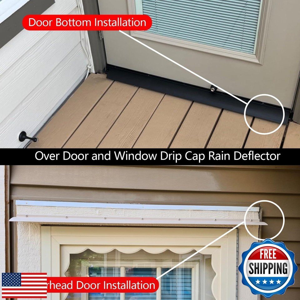 DAILISEN Aluminum Overhead Door Rain Drip Cap Guard for Exterior Door ...