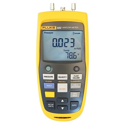 Fluke 922 Airflow Meter/Micromanometer Air Pressure Velocity Volume ...