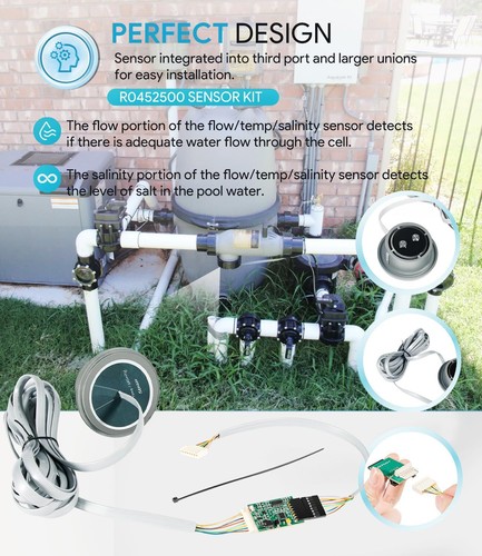 R0452500 Salt Cell Flow/Salinity/Temp Sensor For Zodiac Jandy PureLink ...