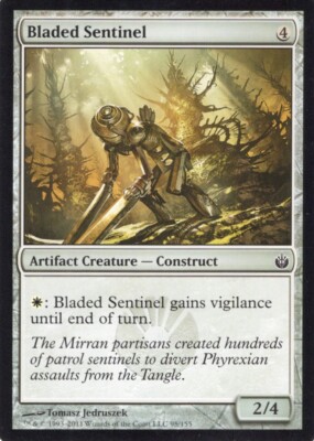 4X BLADED SENTINEL 98/155 MIRRODIN BESIEGED MTG MAGIC LP X4 ...