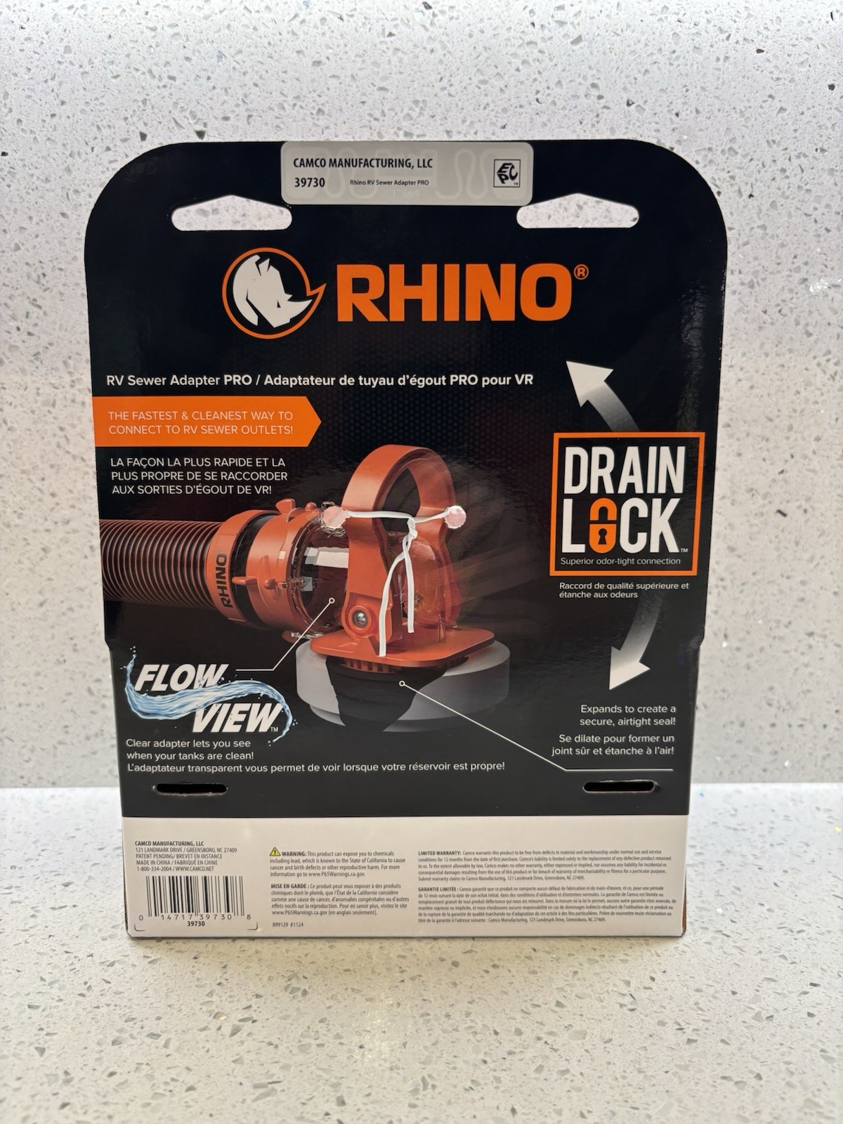 Camco Drain Lock 39730 Rhino Rv Sewer Adapter Pro Locking Elbow New ...