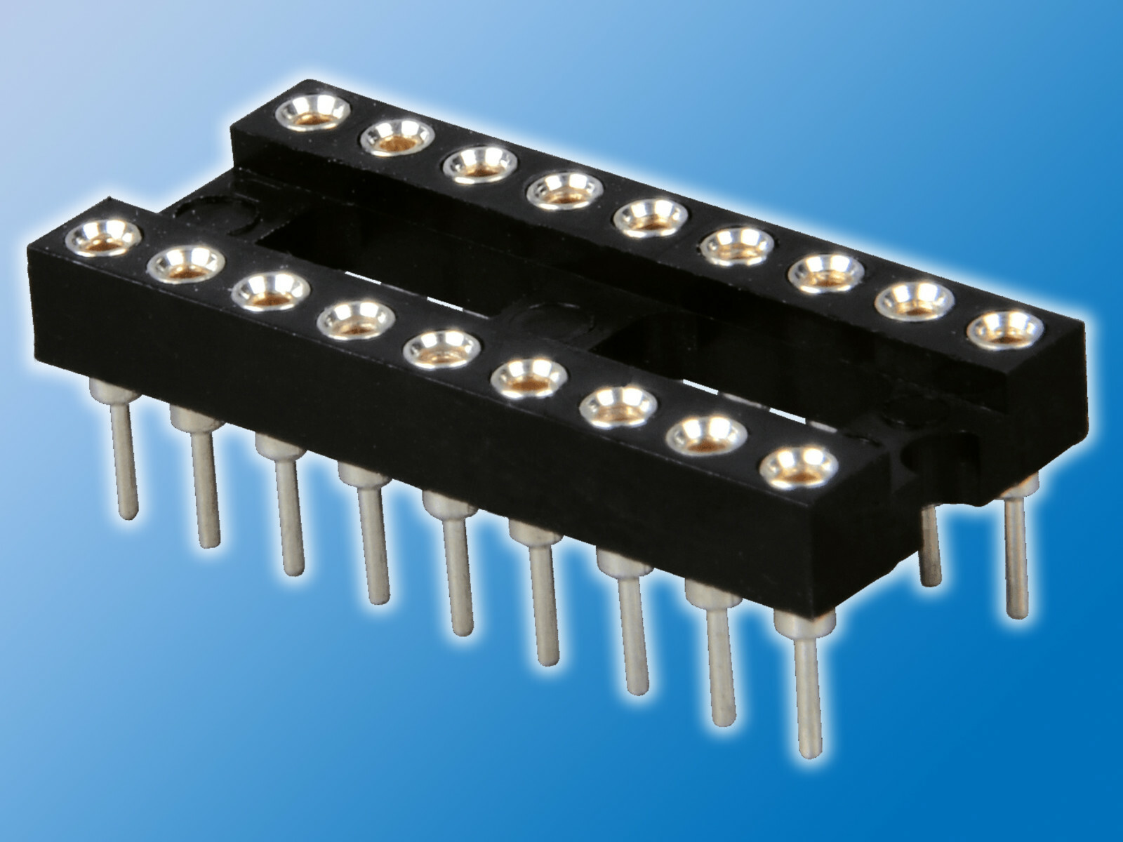 2x IC-Sockel / Fassung | 18-polig | RA 7,62mm | RM 2,54mm | Gedreht ...