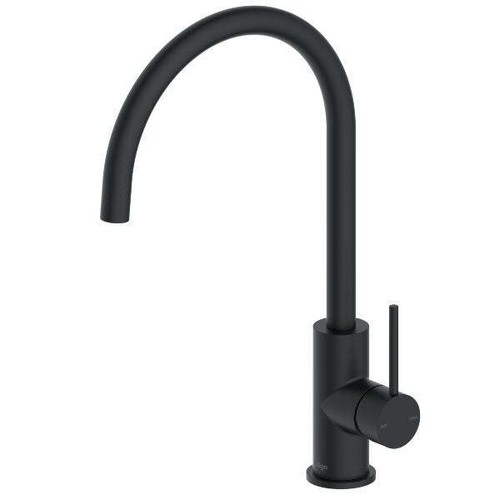 Indigo Alisa Gooseneck Sink Mixer, Matte Black, Pin Handle, 15 Year ...