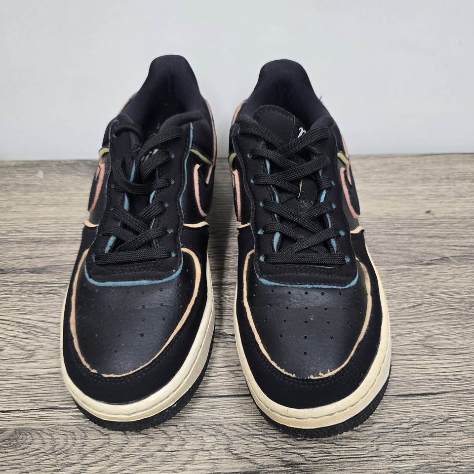 NIKE AIR FORCE 1 LV8 GS 'OUTLINE' Black/Pink-Barely Volt CD7406-001 ...