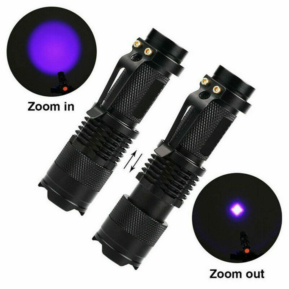 2X UV Ultra Violet LED Flashlight Blacklight Light 395 NM Inspection ...