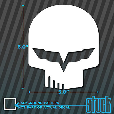 Jake Skull C6R - 5" x 6" - vinyl decal sticker corvette vette racing ...