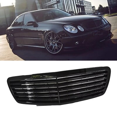 Painted Gloss Black Sport Front Hood Grille Fits 03-06 W211 S211 E320 ...