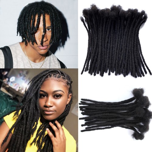 8"-20" Afro Human Hair Dreadlocks Handmade 0.8cm Thin Dreads SE Dread ...
