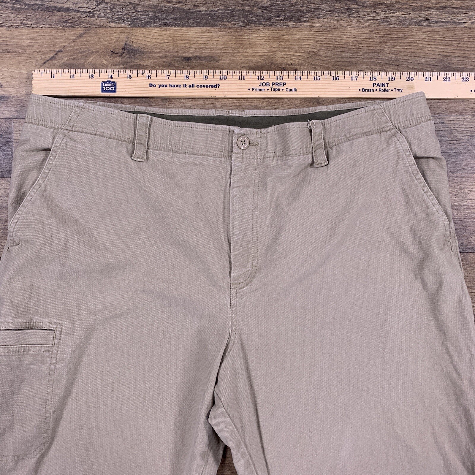 LL Bean Cargo Pants Mens 42x30 Beige Khaki Natural Fit Outdoor Canvas ...