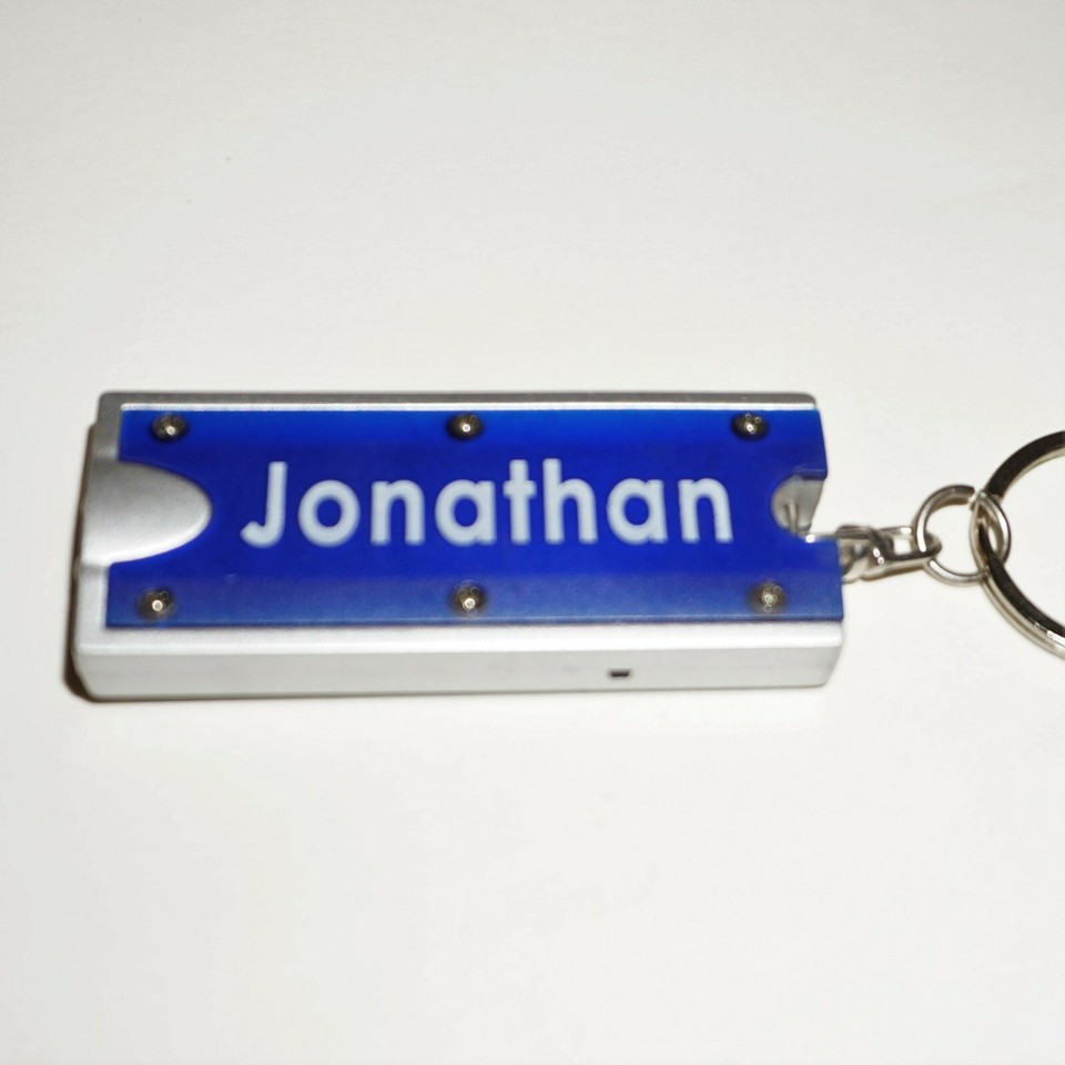 Personalized Keychain Light Up Key Ring Choose Name Colorful Mini Flash ...