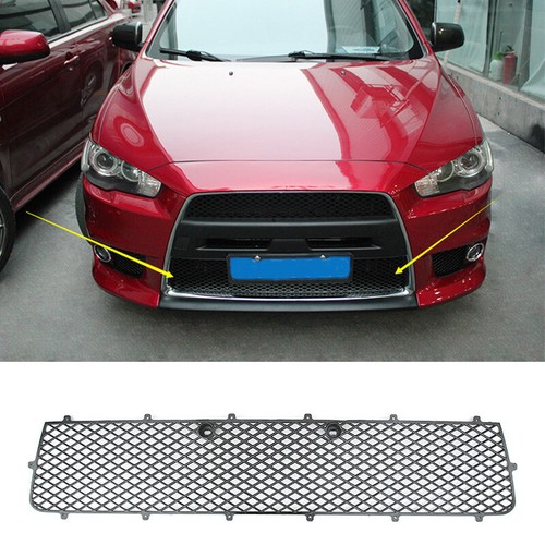 For Mitsubishi Lancer Evolution 07-17 Black Front Lower Mesh Grille ...