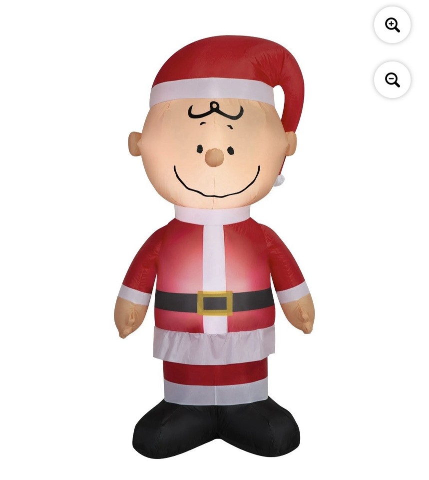Gemmy Peanuts 5 Ft Charlie Brown in Santa Suit Inflatable New | eBay