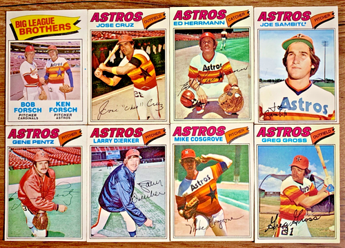1977 Topps Houston Astros, Gene Pentz Larry Dieker Mike Cosgrove Greg ...