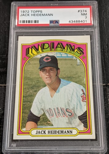 1972 Topps Jack Heidemann PSA 7 NM CENTERED #374 Indians Original ...