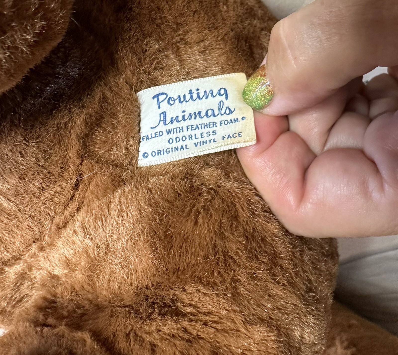 Knickerbocker Pouting Bear Plush Vinyl Rubber Face 1950's VTG 16” | eBay