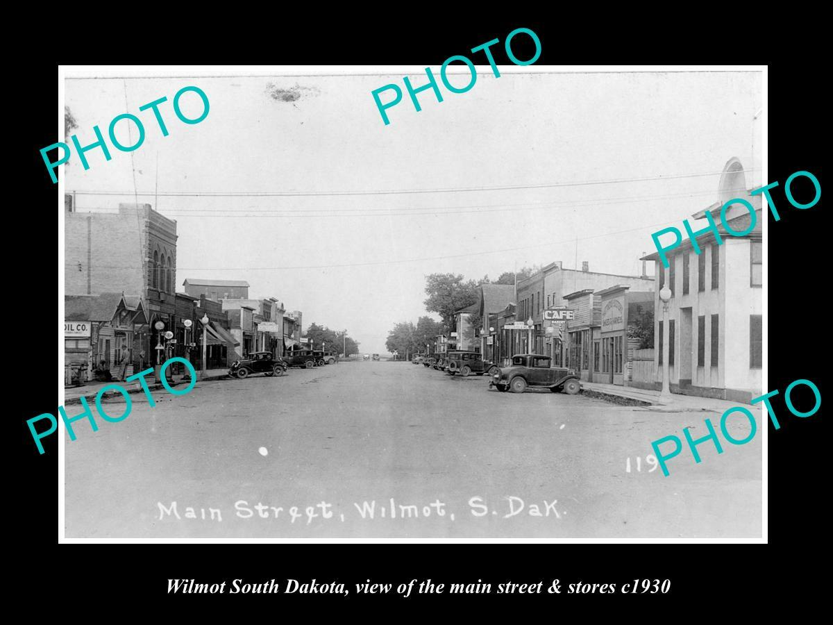 OLD 8x6 HISTORIC PHOTO OF WILMOT SOUTH DAKOTA MAIN STREET & STORES ...