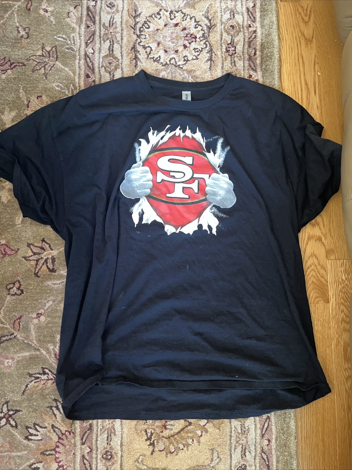 San Francisco 49ers Ripped Effect T-Shirt Size 3XL Football | eBay
