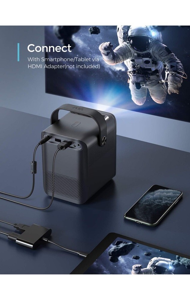 Used Video Projector 1080P Portable Mini 150ANSI 4000 Lumen Home ...