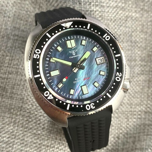 44mm Sapphire Glass Shell Dial NH35A 200m Diving Automatic Men's Watch ...