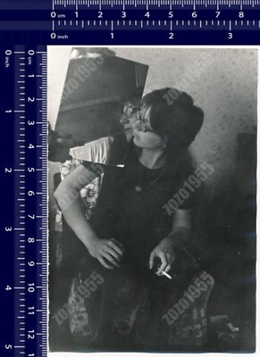 Woman Smoking Mirror Reflection Abstract Surreal Reflection Old Photo ...