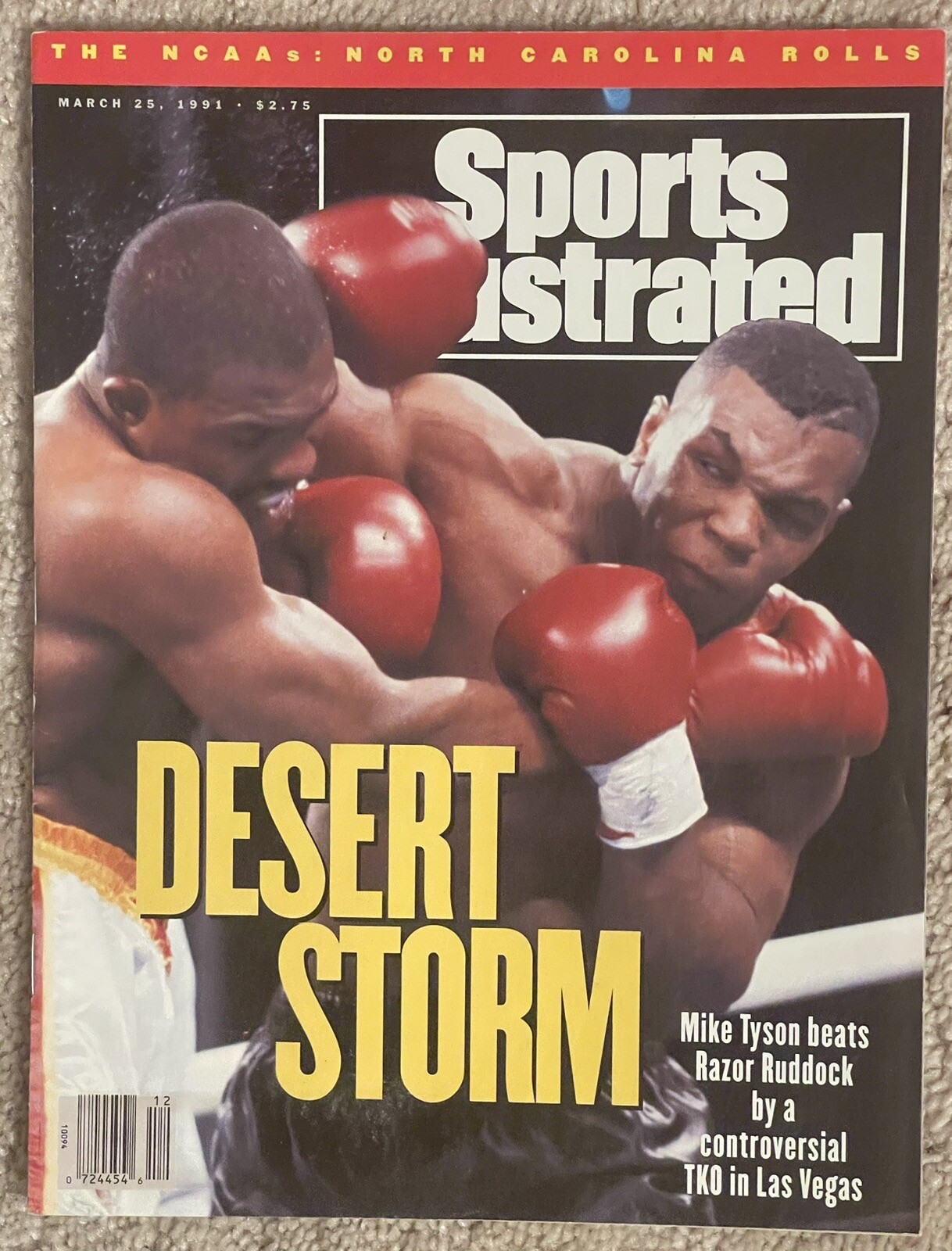 SPORTS ILLUSTRATED 1991 MIKE TYSON BEATS RAZOR RUDDOCK-DESERT STORM-NO ...