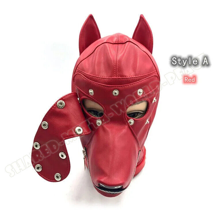 Adults SM Games Puppy Fetish PU Leather Mask for Couples Slave Role ...