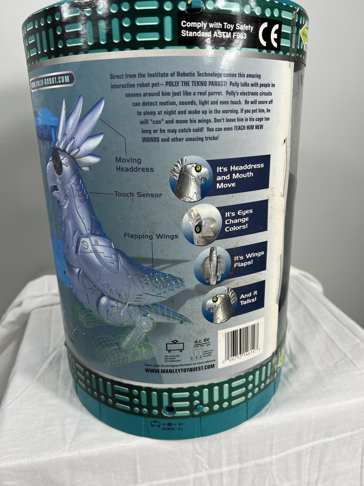 NOS Vintage Polly The Tekno Parrot Interactive Talking Bird Manley ...