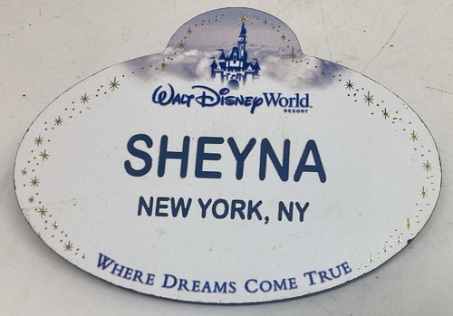 Vintage Walt Disney World Cast Member Name Tag Sheyna Badge New York ...