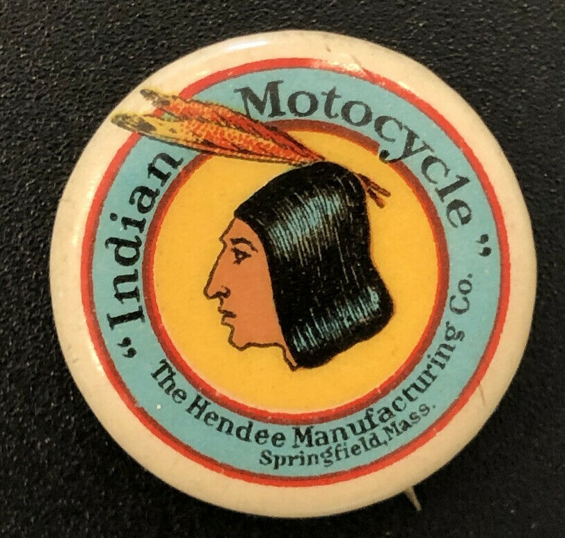 c 1910 INDIAN MOTORCYCLE Celluloid PINBACK Button Antique Advertising ...