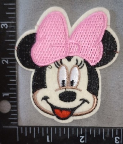 Disney Minnie Mouse Head Iron on Embroidered Applique Patch - White ...