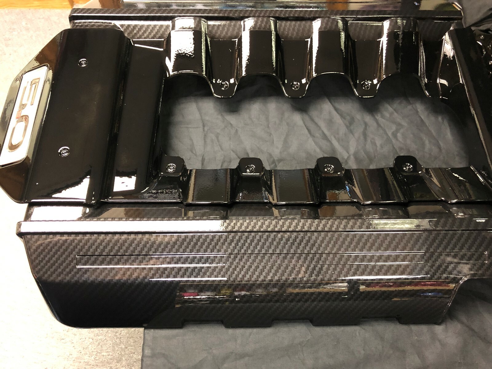 Ford Mustang GT Painted Race Red Center And Black Sides. Engine Cover 5 ...